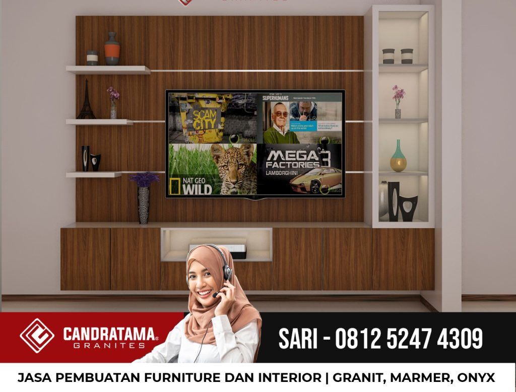 Interior Backdrop Tv atau Rak Tv elegan dan minimalis